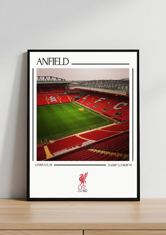 Anfield Stadium Art Print | Liverpool FC Football Wall Art | Iconic An ...